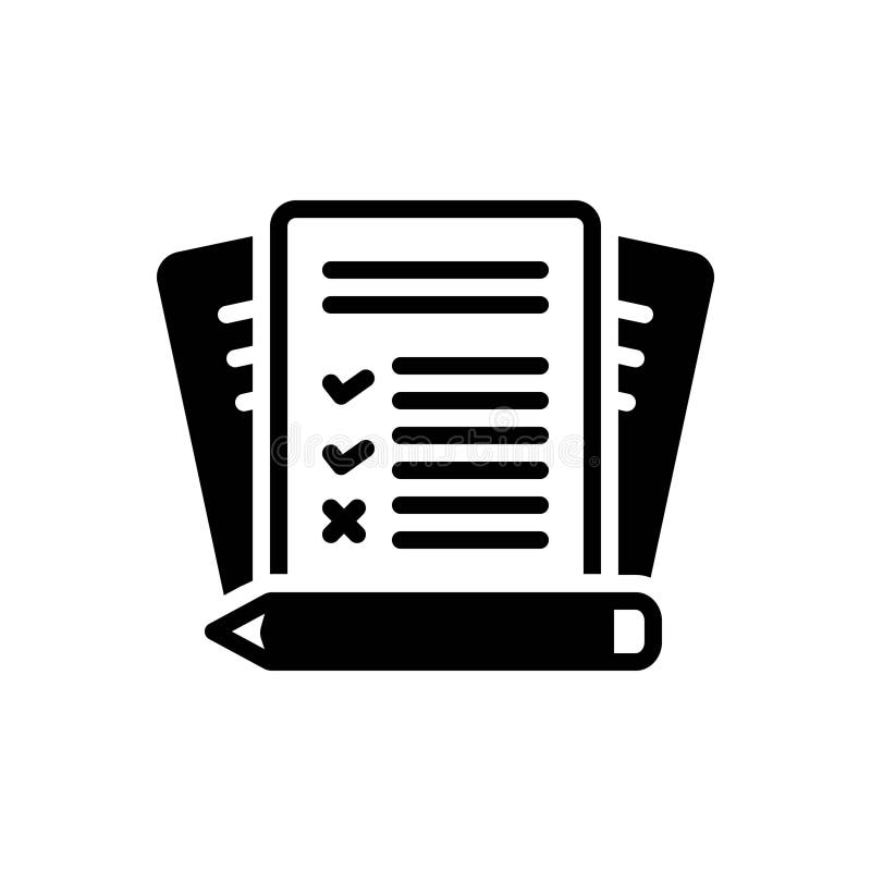 Black Solid Icon for Exam, Examination and Test Stock Vector ...