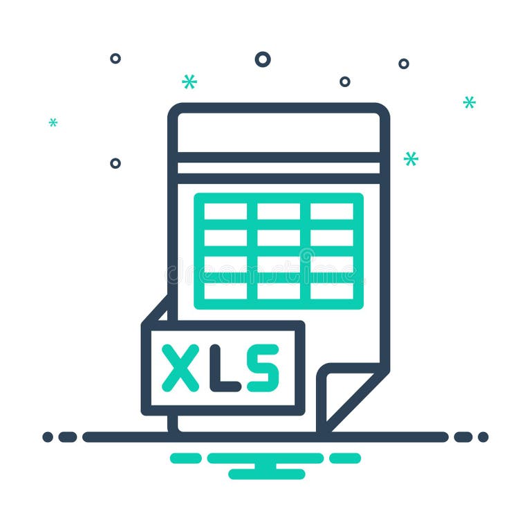 Mix Icon for Excel, Excel File and Microsoft Stock Illustration ...