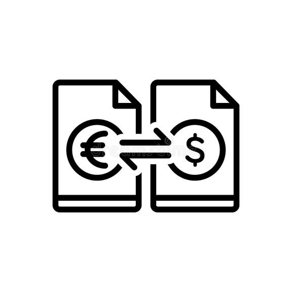 Black Line Icon for Exchange, Interchange and Export Stock Vector ...