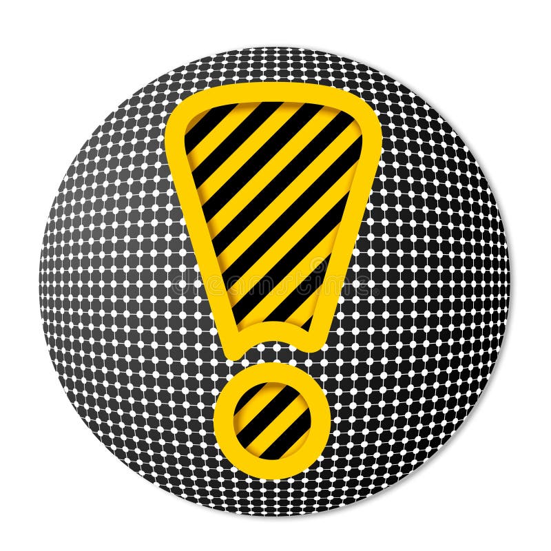 Icon with exclamation mark stock vector. Illustration of paper - 34253823