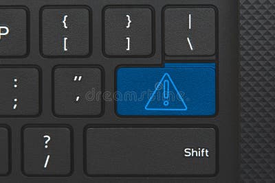 Icon of Exclamation Mark on Keyboard Key. Concept of Danger and Warning ...