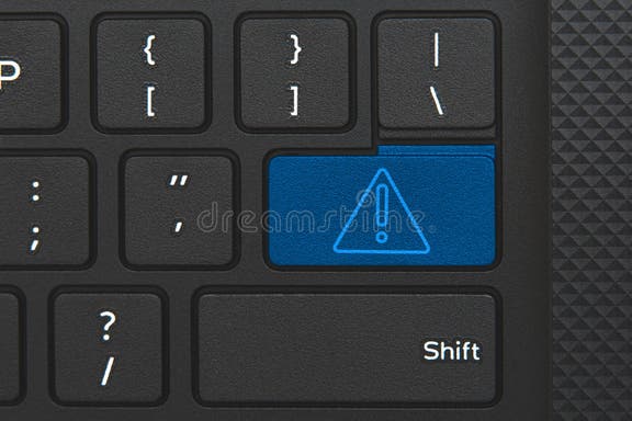 Icon of Exclamation Mark on Keyboard Key. Concept of Danger and Warning ...