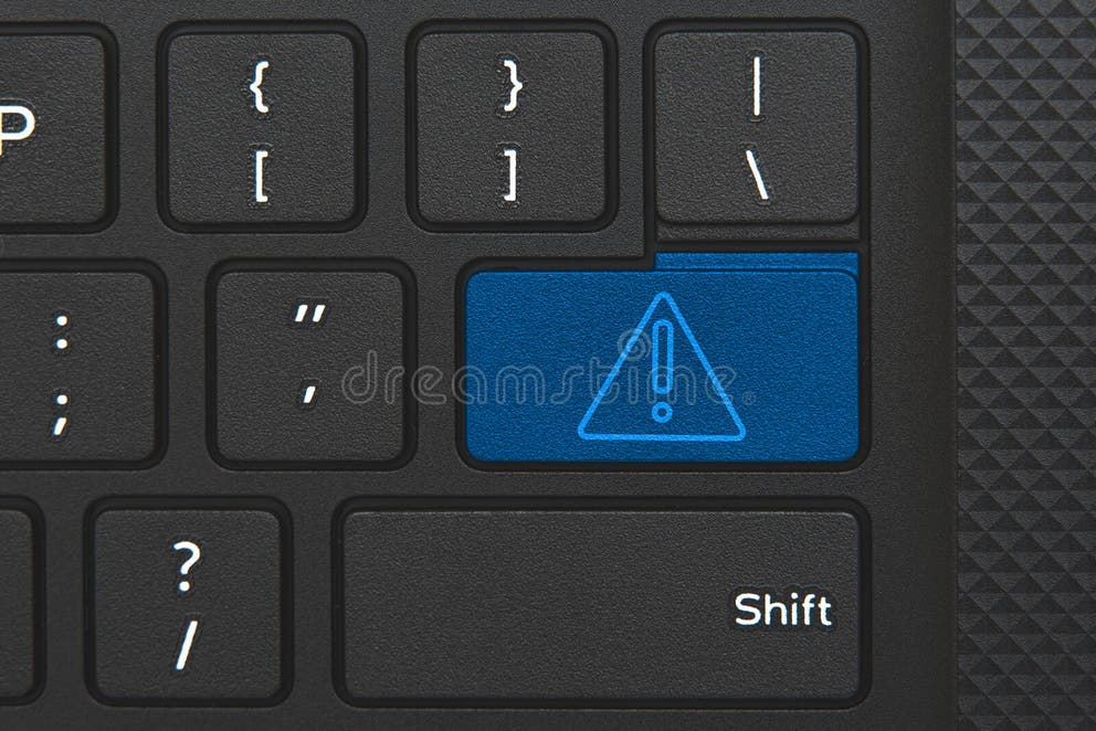 Icon of Exclamation Mark on Keyboard Key. Concept of Danger and Warning ...