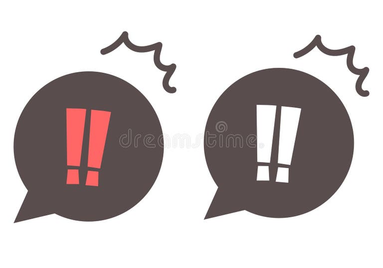 Exclamation Mark Speech Bubble Exclamation Stock Vector - Illustration ...