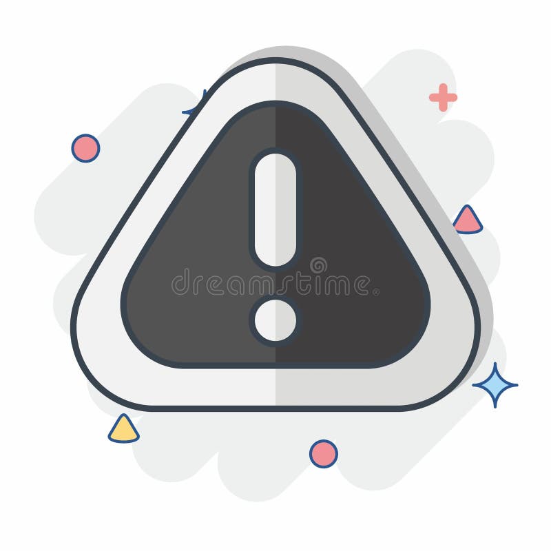 Icon Exclamation. Related To Communication Symbol. Comic Style. Simple ...