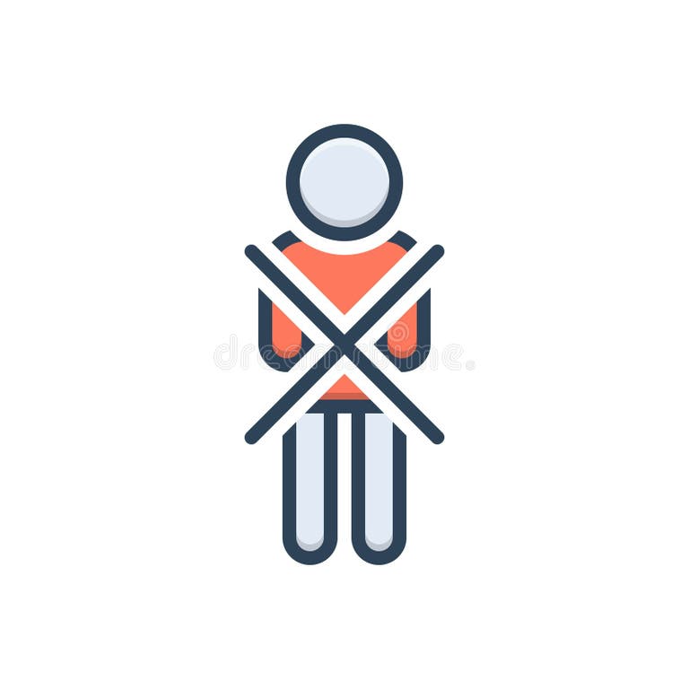 Color Illustration Icon for Exclusion, Negation and Boycott Stock ...