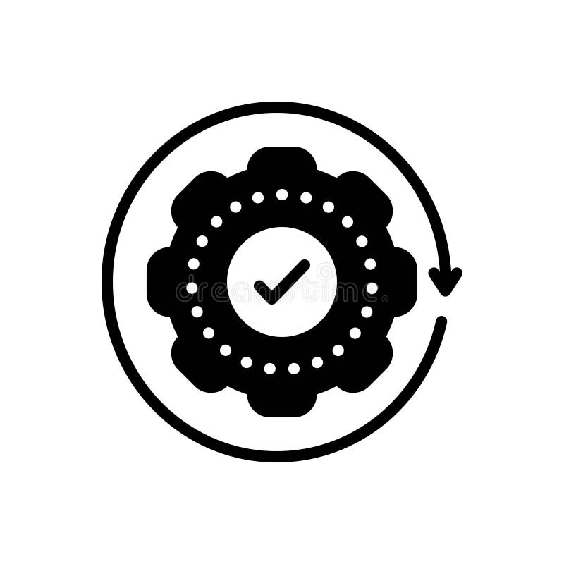 Black Solid Icon for Executed, Execute and Implement Stock Vector ...