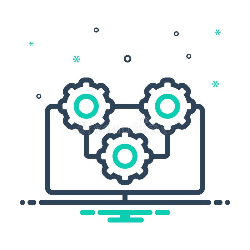 Mix Icon for Execution, Performance and Process Stock Vector ...