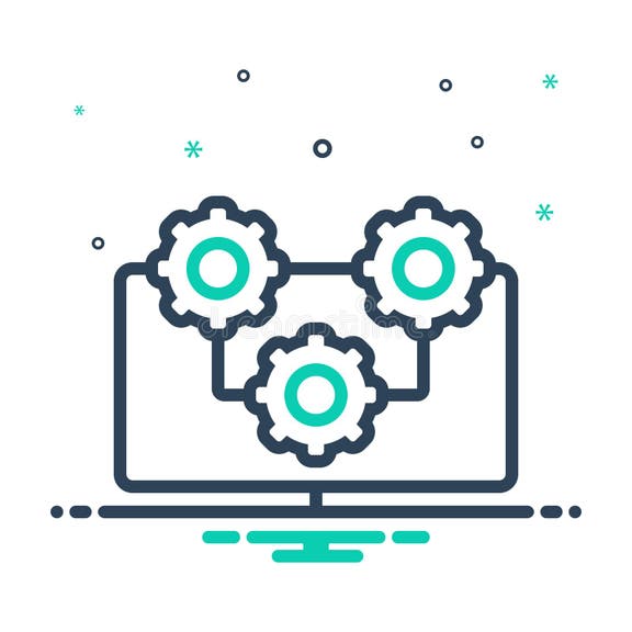 Mix Icon for Execution, Performance and Process Stock Vector ...