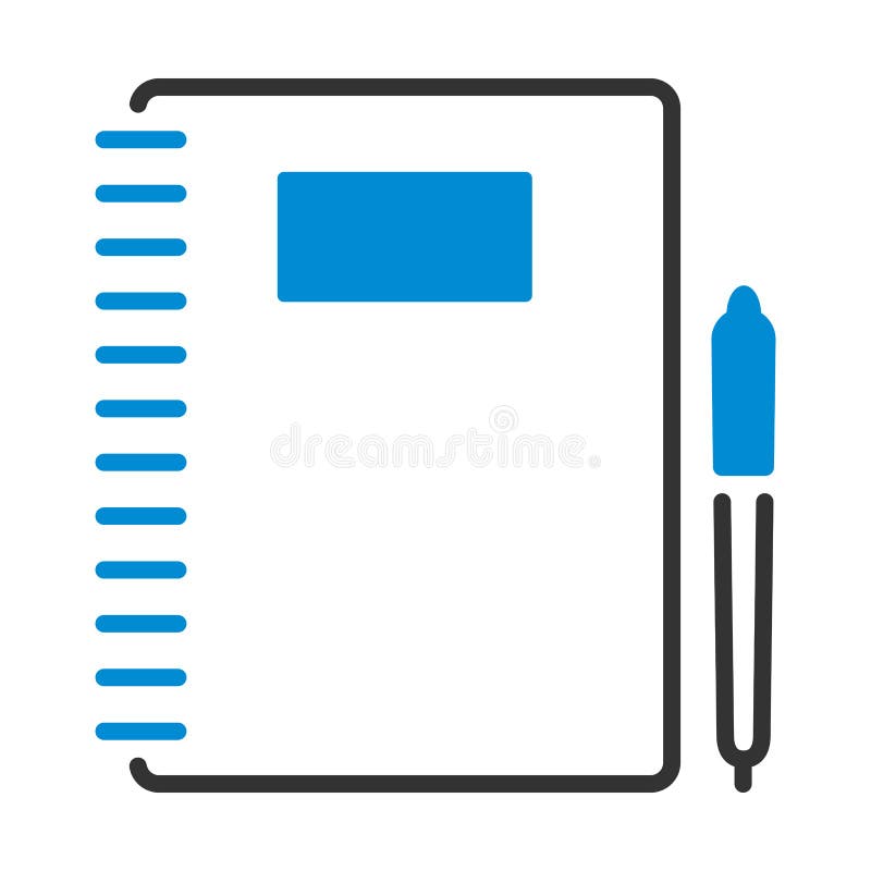 Exercise Book with Pen Icon Stock Vector - Illustration of icon, learn ...