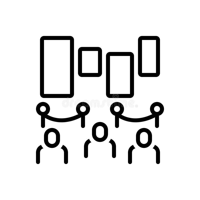 Black Line Icon for Exhibition, Exposition and Presentation Stock ...