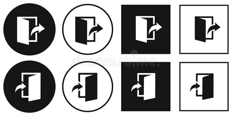 Exit Enter Icon Set File Direction Doorway Stroke Outline Icons Element ...