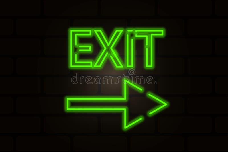 Icon with Exit Green Neon. Vector Illustration. Stock Image Stock ... Icon with Exit Green Neon. Vector Illustration. Stock Image Stock ...