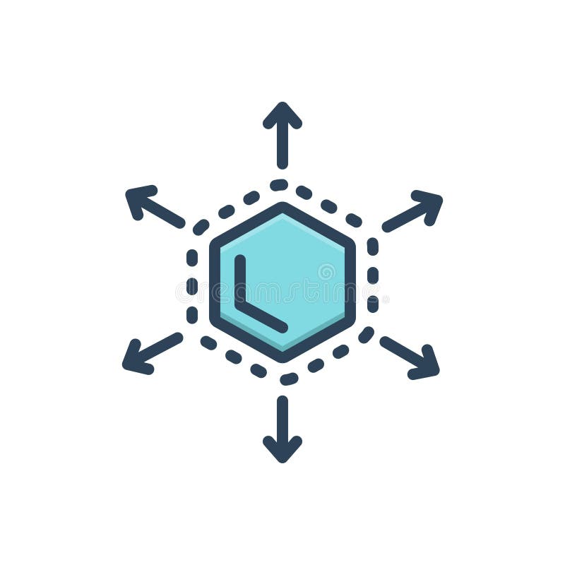 Color Illustration Icon for Expanding, Increase in Size and Enlarge ...