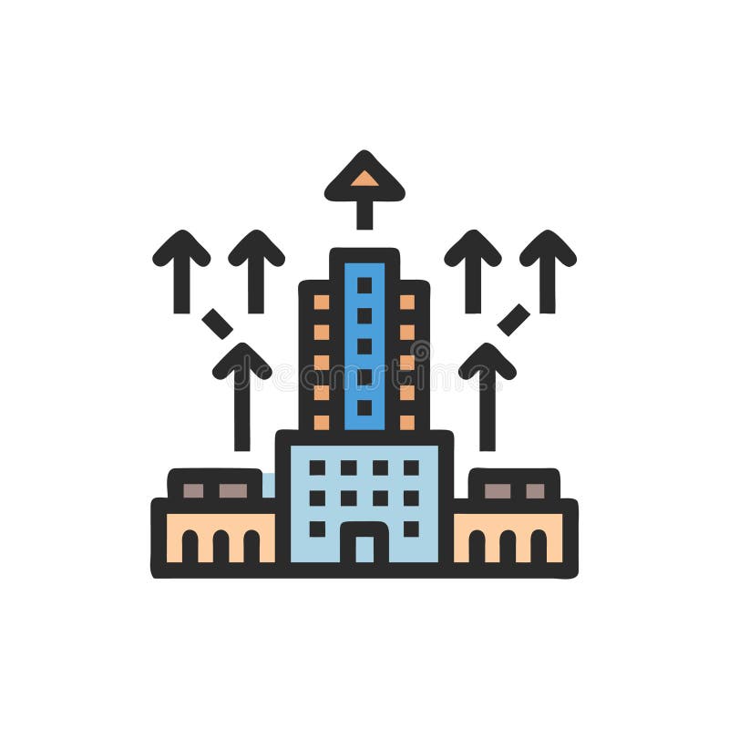 Icon of Expansion for Urban Areas Stock Illustration - Illustration of ...