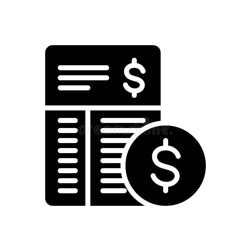 Black Solid Icon for Expense, Expenditure and Outgoings Stock Vector ...