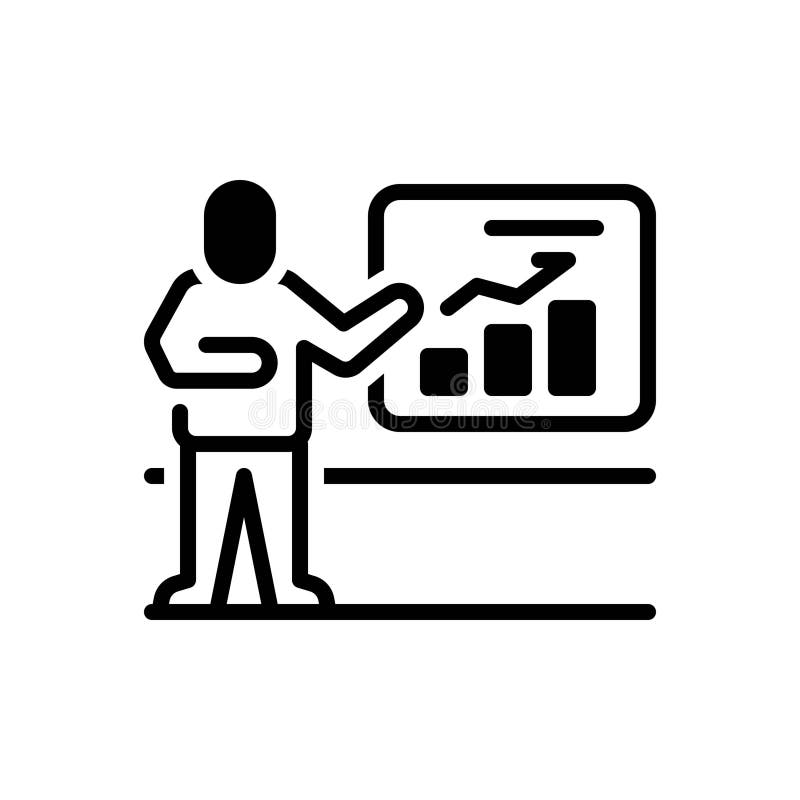 Black Solid Icon for Explanation, Presentation and Financial Stock ...