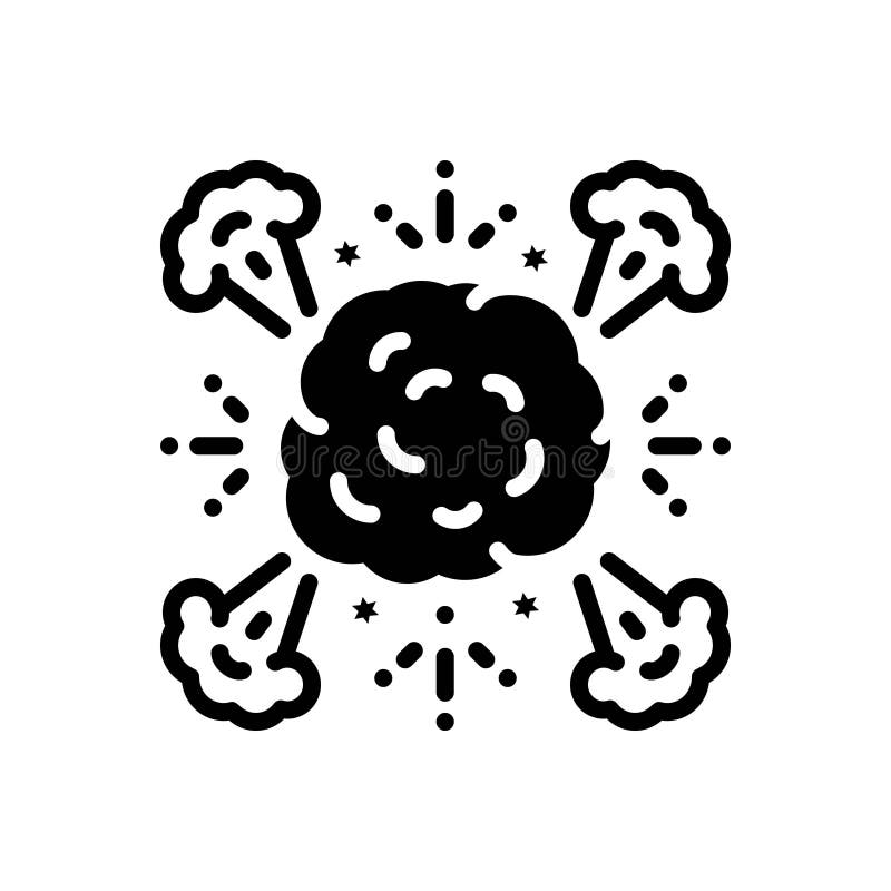 Black Solid Icon for Explode, Implode and Blast Stock Vector ...