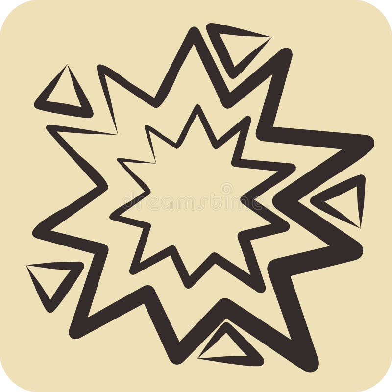 Icon Explosion. Related To Mining Symbol. Hand Drawn Style. Simple ...
