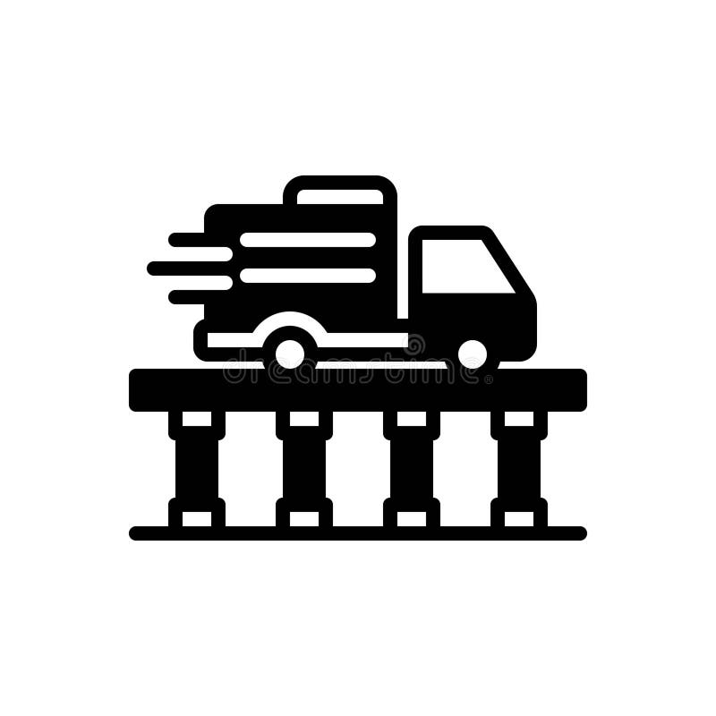 Black Solid Icon for Express, Shipping and Courier Stock Vector ...