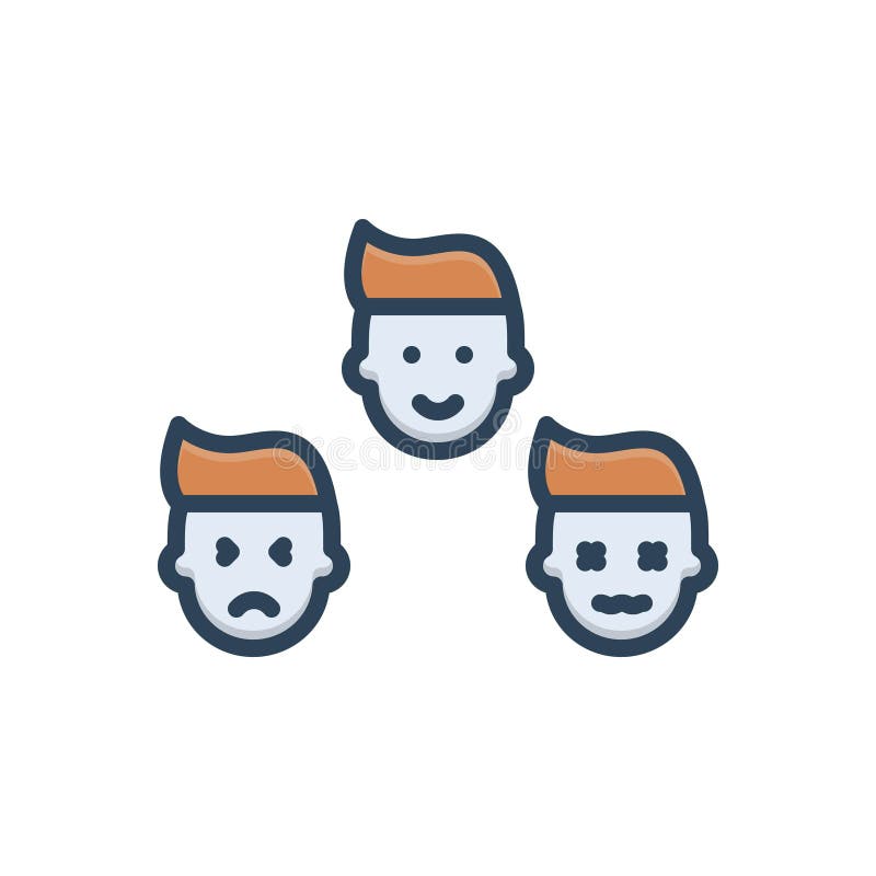 Color Illustration Icon for Expressions, Character and Reaction Stock ...