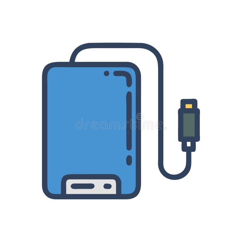 Icon of External Hard Drive for Storage Solutions Stock Vector ...