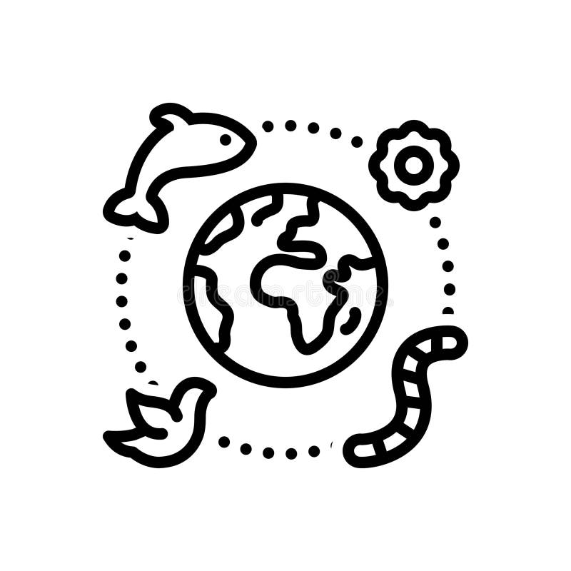 Black Line Icon for Extinction of Species, Biodiversity and Animal ...