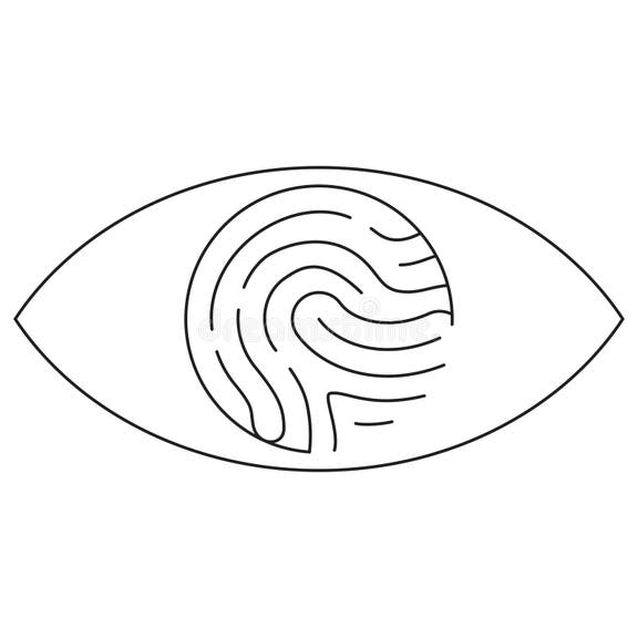 Icon of an Eye with a Fingerprint Inside Stock Illustration ...