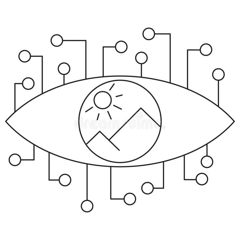 Icon of an Eye with a Landscape Inside Stock Vector - Illustration of ...