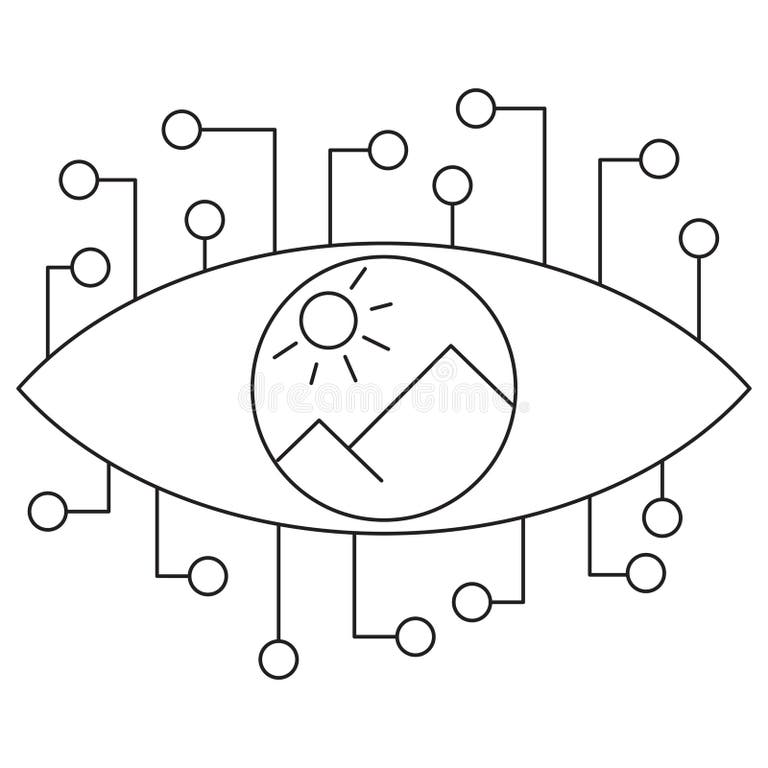 Icon of an Eye with a Landscape Inside Stock Vector - Illustration of ...