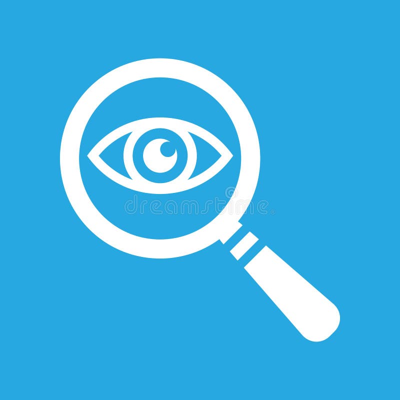 Icon Eye with a Magnifying Glass Stock Vector - Illustration of ...