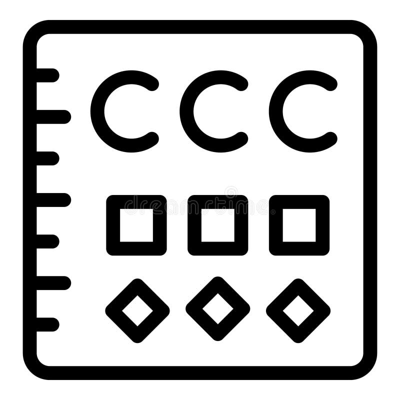 Eye Test Chart with Letters and Shapes Representing Optometry and ...