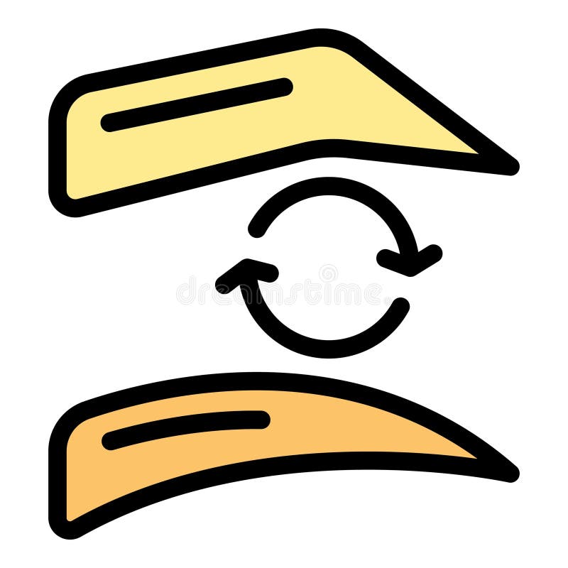 Eyebrow Permanent Makeup Correction Icon with Arrows Showing Rotation ...