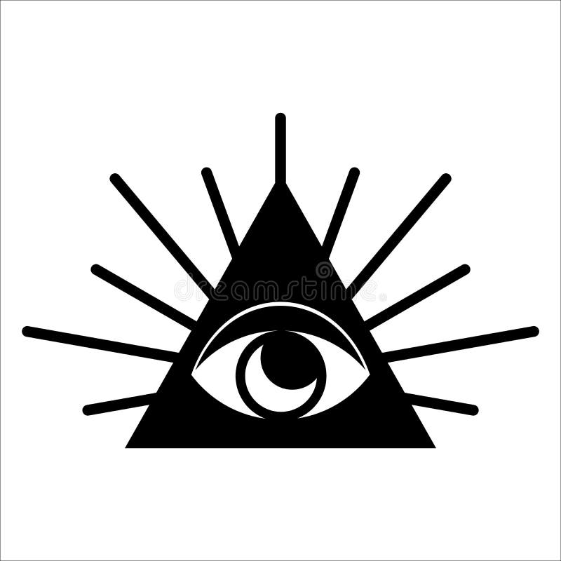 Icon of Eyes in a Triangle and Rays of the Sun. Mystic and Esoteric ...