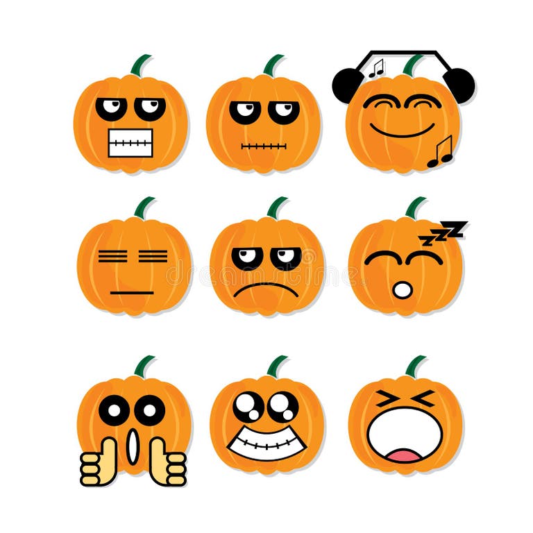 Icon face pumpkin stock vector. Illustration of cute - 84197113