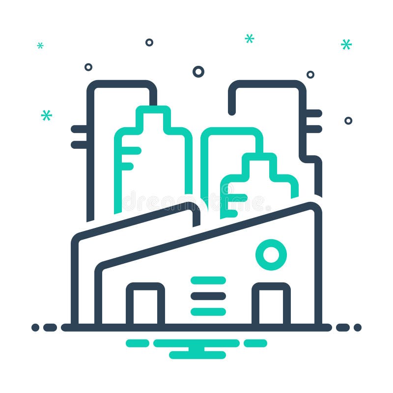 Mix Icon for Factory, Plant and Industry Stock Vector - Illustration of ...
