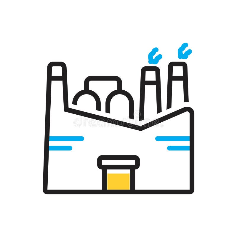 Multi Color Icon for Factory, Plant and Chemical Stock Vector ...