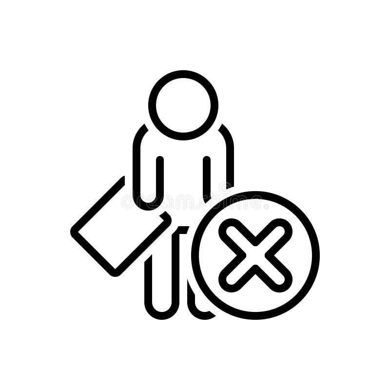 Black Line Icon for Fail, Failure and Refuse Stock Vector ...