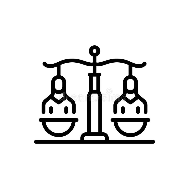 Black Line Icon for Fair, Impartial and Justice Stock Vector ...