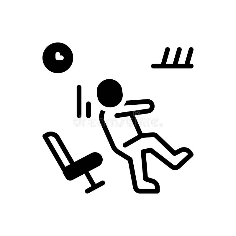 Black Solid Icon for Falling, Falling Person and Accident Stock Vector ...
