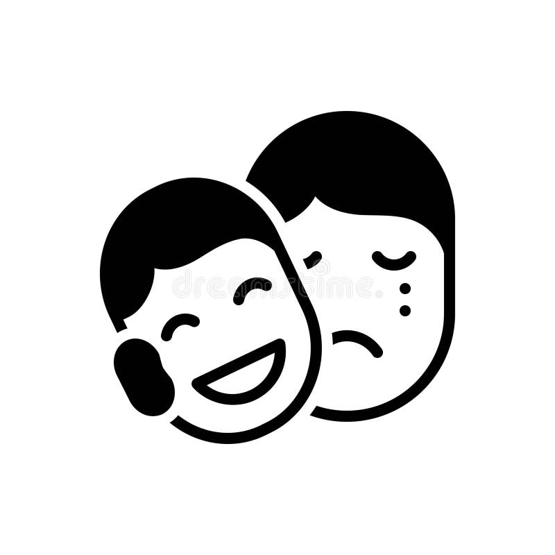 Black Solid Icon for False, Face and Unreal Stock Vector - Illustration ...