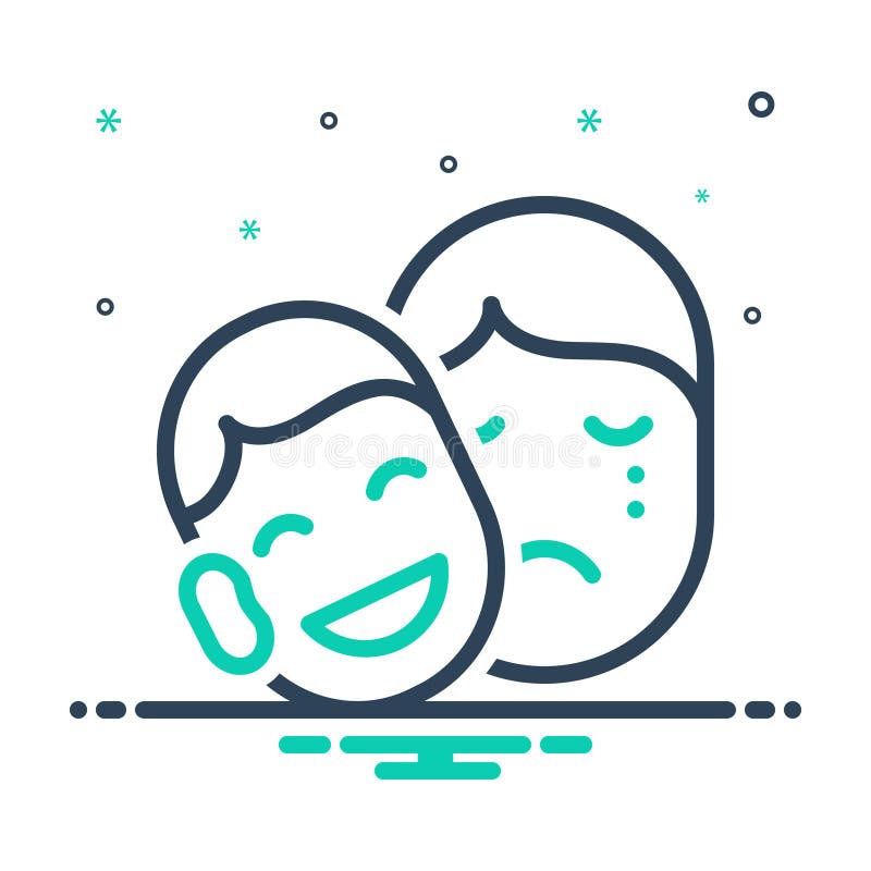 Mix Icon for False, Face and Happy Stock Vector - Illustration of ...