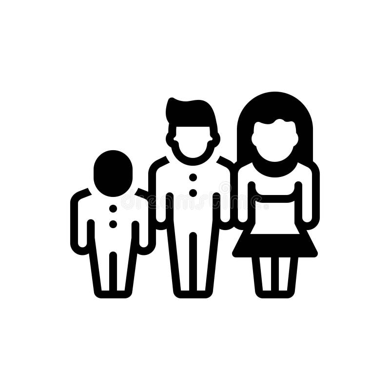 Black Solid Icon for Family, Generations and Parentss Stock ...