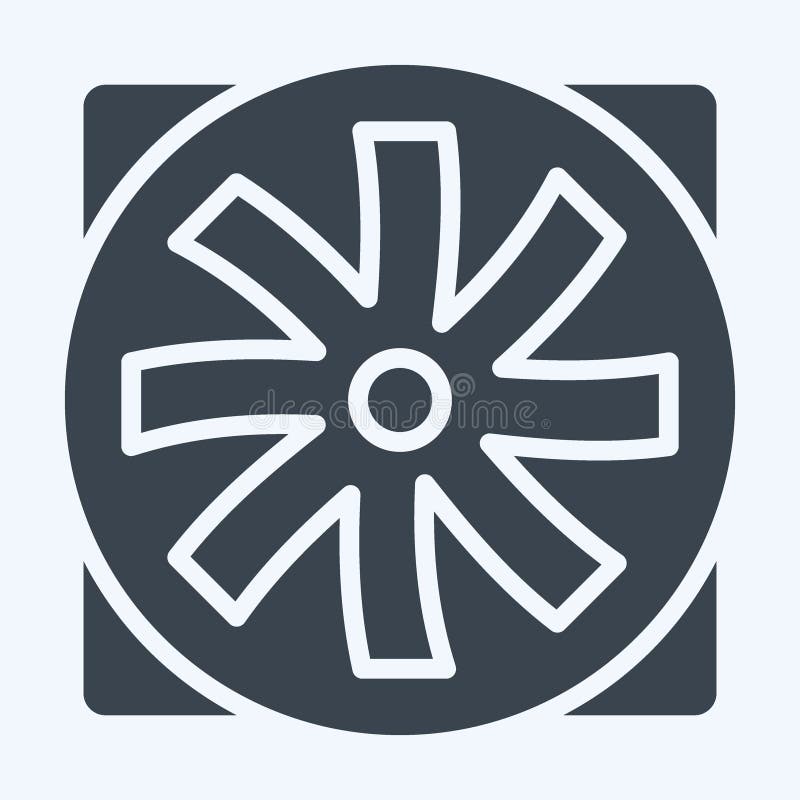 Icon Fan. Suitable for Computer Components Symbol. Glyph Style. Simple ...