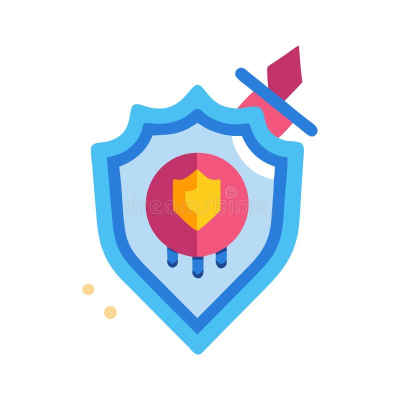 Icon of Fantasy Shield for Adventure Stock Illustration - Illustration ...