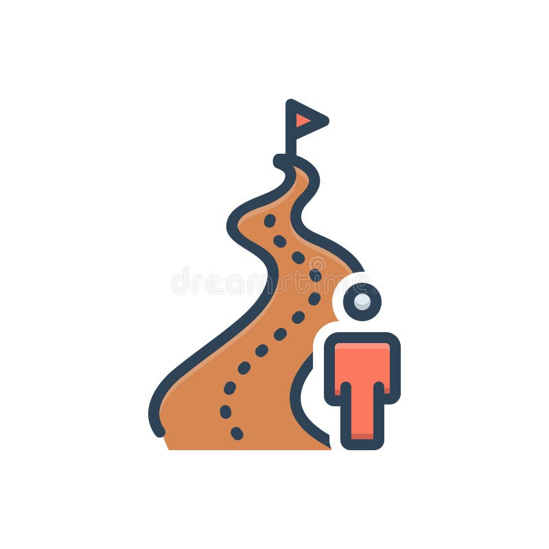 Color Illustration Icon for Far, Distant and Faraway Stock Illustration ...