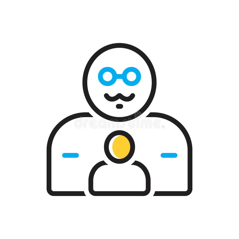 Multi Color Icon for Father, Pop and Person Stock Illustration ...