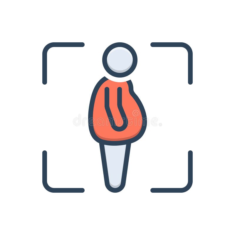 Color Illustration Icon for Fatty, Adipose and Obese Stock Vector ...