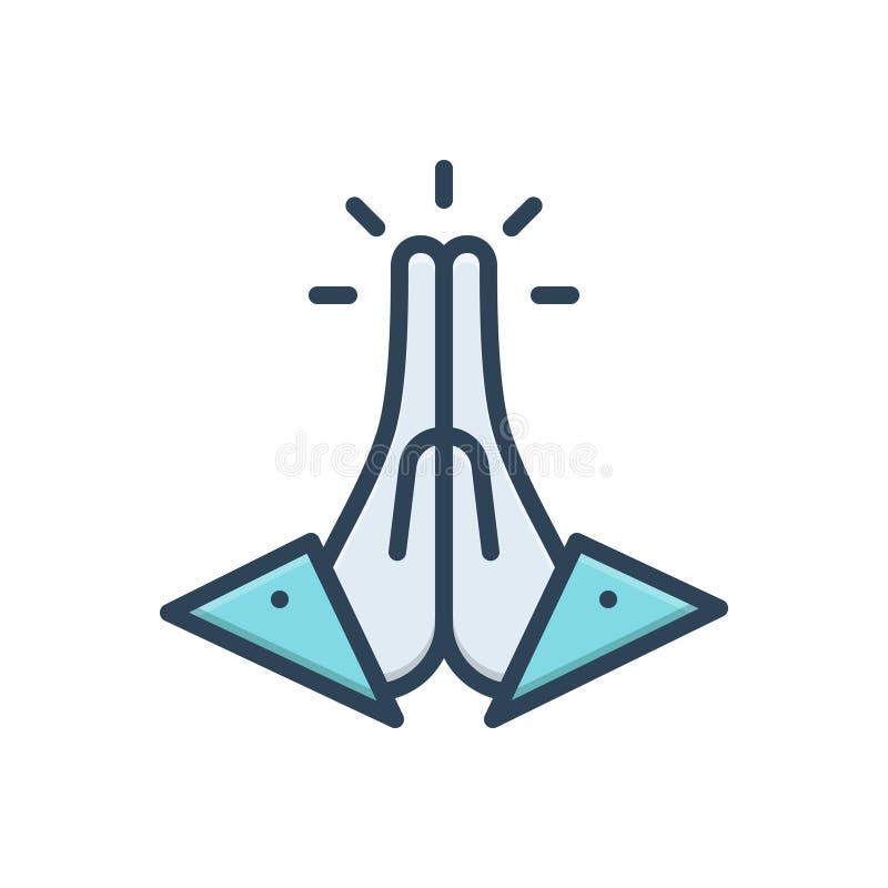 Color Illustration Icon for Favor, Pray and Faith Stock Illustration ...