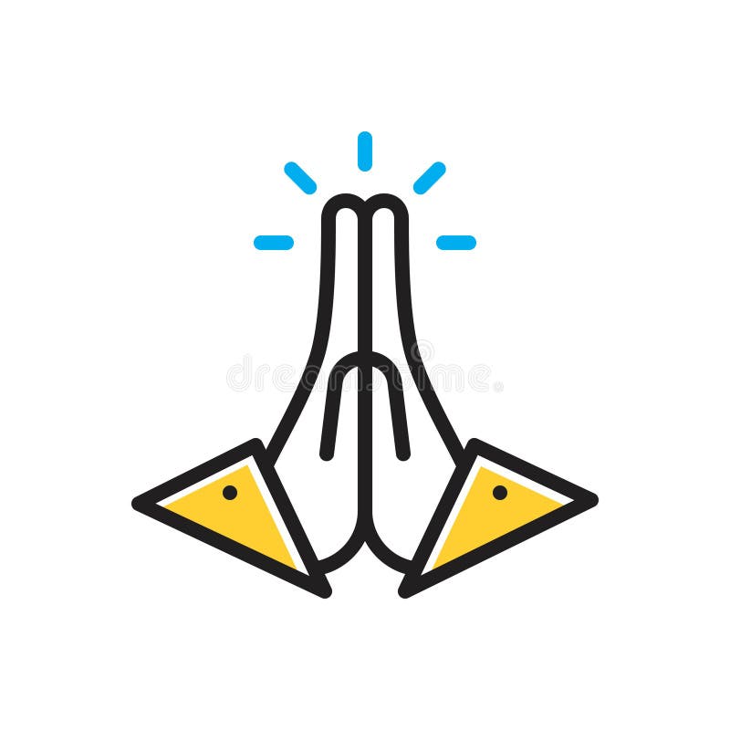 Multi Color Icon for Favor, Pray and Worship Stock Illustration ...
